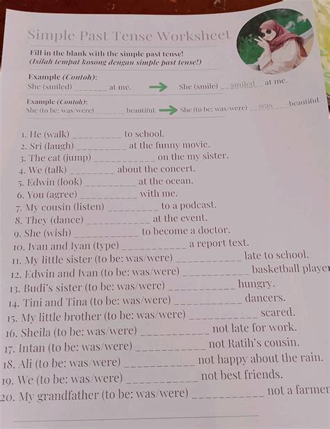 Simple Past Tense Worksheet Fill In The Blank StudyX