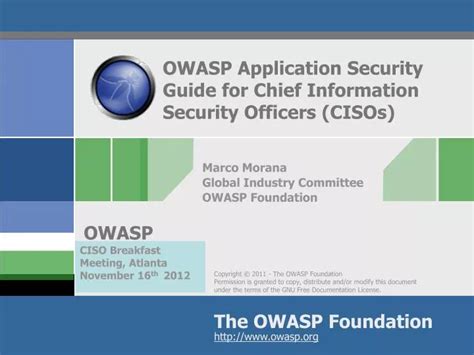 Ppt Owasp Application Security Guide For Chief Information Security Officers Cisos