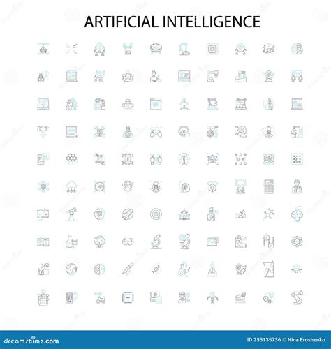 Artificial Intelligence Icons Signs Outline Symbols Concept Linear