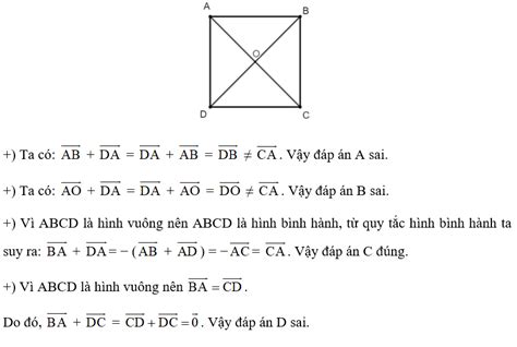 Cho Hình Vuông Abcd Tâm O Vectơ Nào Sau đây Bằng Vectơ Ca