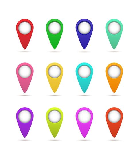 Premium Vector Colorfull Location Points Set Navigation Pins For The Map