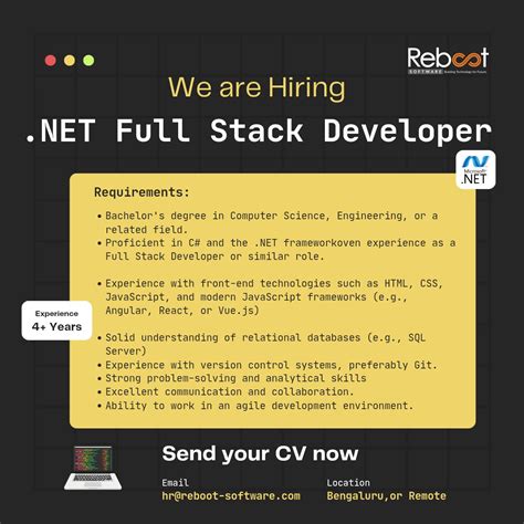 Rebootsoftware Dotnetfullstackdeveloper Dotnet Immediateopening