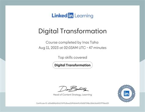 Inas Taha On Linkedin Certificate Of Completion