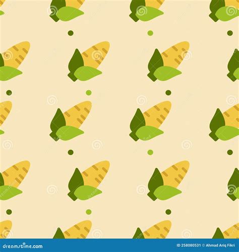 Corn Seamless Pattern Cute Background Vector Cute Corns Seamless