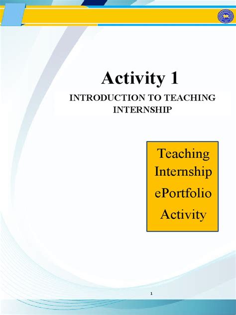 Activity 1 Introduction To Teaching Internship 1 Pdf Teachers Lesson Plan