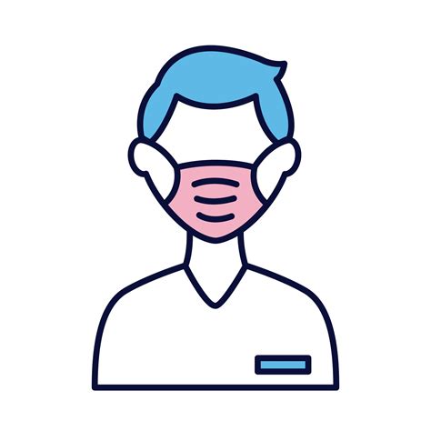 Male Wearing Medical Mask Line And Fill Style Icon Vector Art At Vecteezy