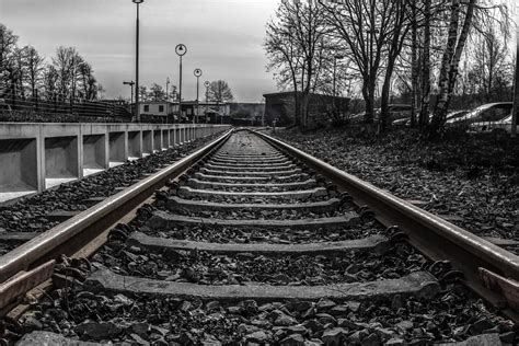 Free Picture Railway Steel Track Train Gravel