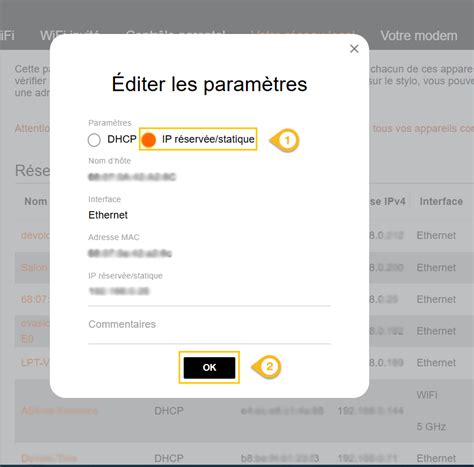 Trouver ou assigner une adresse IPv4 à un appareil avec le modem Orange
