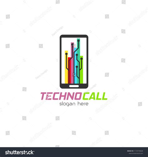 Smartphone Technology Logo Design Emblem Template Stock Vector Royalty Free 1118735828