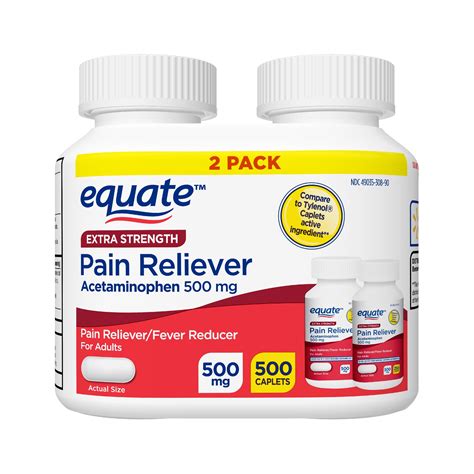 Buy Equate Extra Strength Acetaminophen Caplets 500 Mg 2 Pack 500