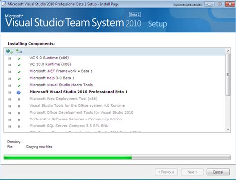 C Component Installed Yesno List Like In The Visualstudio Setup