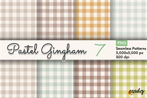 Pastel Gingham Patterns Set Graphic By Aeedzyarts888 · Creative Fabrica