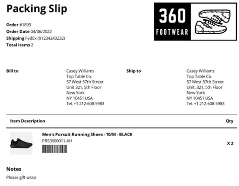 Free Shopify Packing Slip Template Totally Free Printables