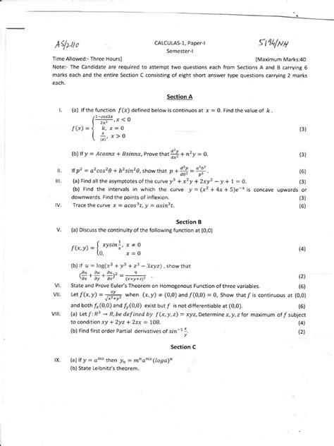Math C 1st Dec2020 Pdf Differential Calculus Functions And Mappings