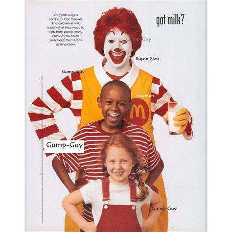 Print Ad Got Milk Ronald Mcdonald Advert Advertising Great For Framing