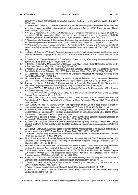 Planar Microwave Sensors For Accurate Measurement Of Material Characterization A Review Pdf
