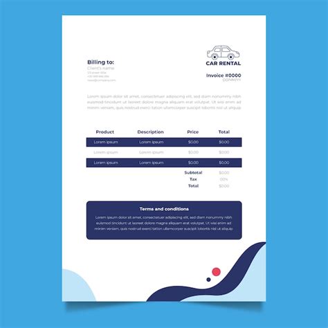 자동차 렌탈 서비스 편지지 템플릿 무료 벡터
