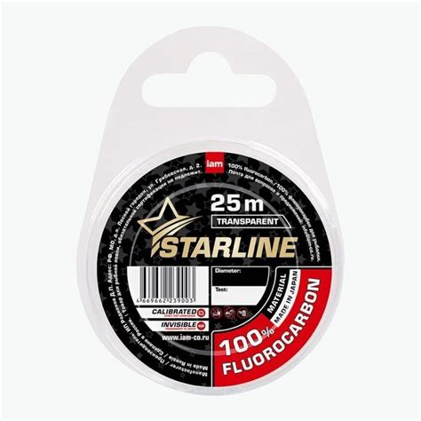 Леска Starline 100% Fluorocarbon 25m (transparent) - купить по отличной ...