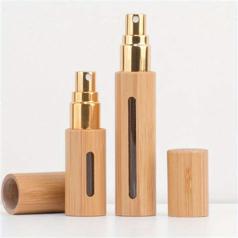 5 10ml Wood Perfume Atomizer Portable Liquid Cosmetics Container Traveling Mini Empty Refillable
