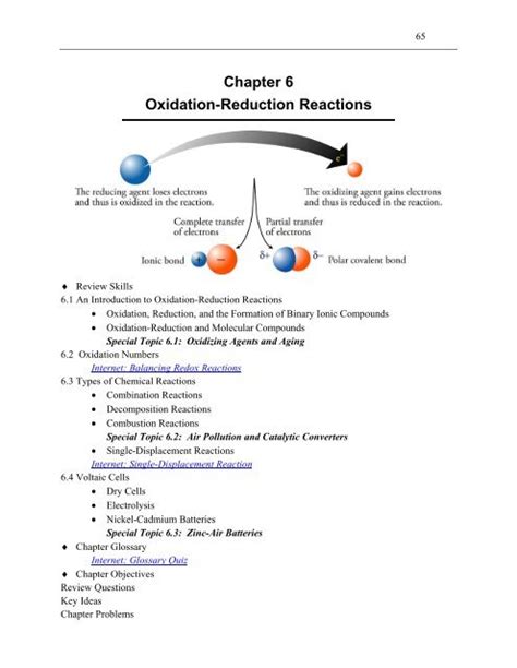 Chapter 6 Oxidation Reduction Reactions An Introduction To