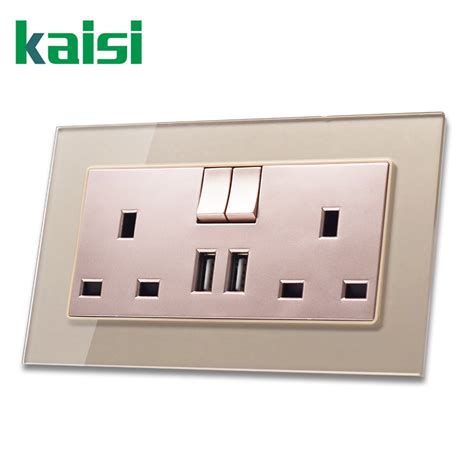 Double UK Standard Switched Socket With 2 USB Switch Switch And Socket