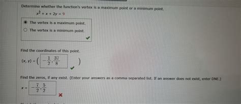 Solved Determine Whether The Function S Vertex Is A Maximum Chegg