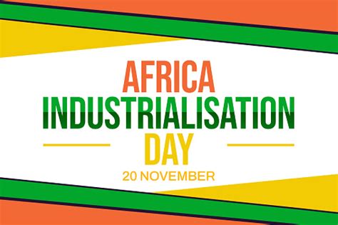 아프리카 산업화의 날 아프리카 산업의 날 디자인 서식 파일 11 월 20 일 창조적 인 스티커 타이 포 그래피 포스터 기치 아프리카 산업 국경일 창조적 인 11월에 대한