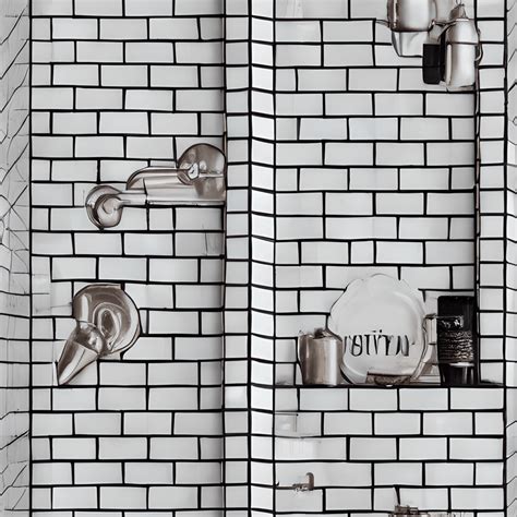 Black And White Subway Tile Pattern · Creative Fabrica