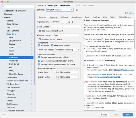 hard wrap defaults not working any more · issue 863 · vsch idea