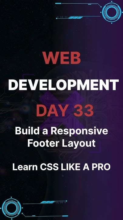 🎬 day 33 build a responsive footer with flexbox and css grid coding frontendcourse viralshort