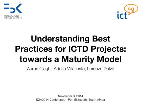 Understanding Best Practices For Ictd Projects Towards A Maturity Model Speaker Deck