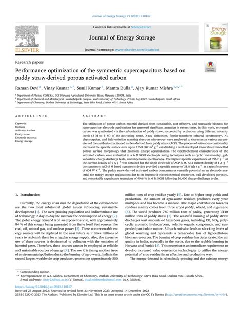 Pdf Performance Optimization Of The Symmetric Supercapacitors Based