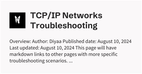 tcp ip networks troubleshooting