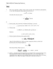 Problem Set Solution Pdf FM MT Problem Set Solutions Class