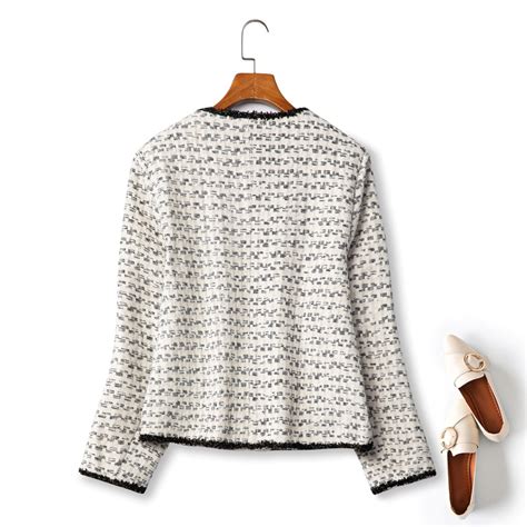 Plus Size White Tweed Jacket Hello Curve