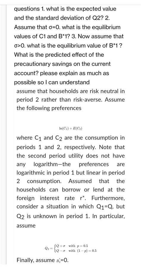 Solved Questions 1 What Is The Expected Value And The
