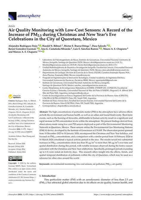 Pdf Air Quality Monitoring With Low Cost Sensors A Record Of The Increase Of Pm 25 During