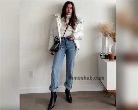 ایده های ست کردن با شلوار جین بگی زنانه تیپ با شلوار بگ نیمه شب