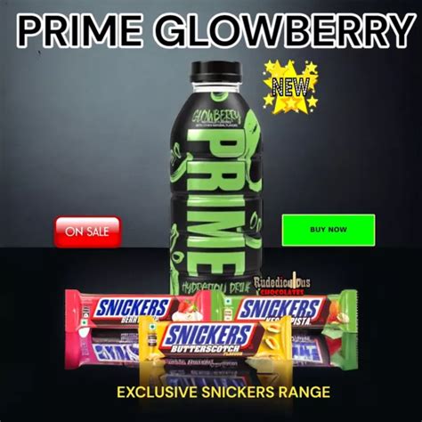 Prime Hydration Glowberry Ksi And Logan Paul Us Import Rare Snickers