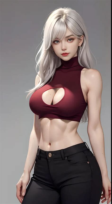 Girls Bangs Bare Shoulders Seaart Ai