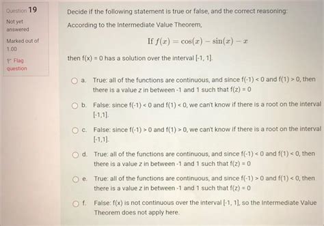 Solved Decide If The Following Statement Is True Or False