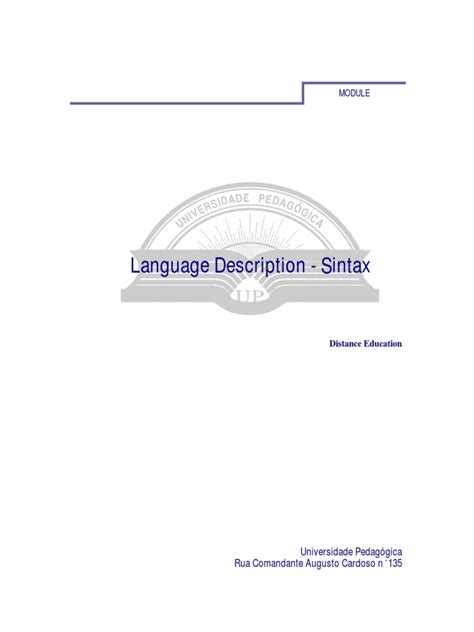 Syntax Module Pdf