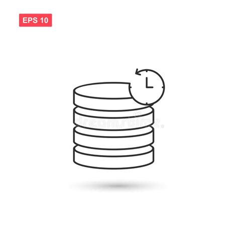 Database Backup Icon Vector Design Isolated 4 Stock Vector