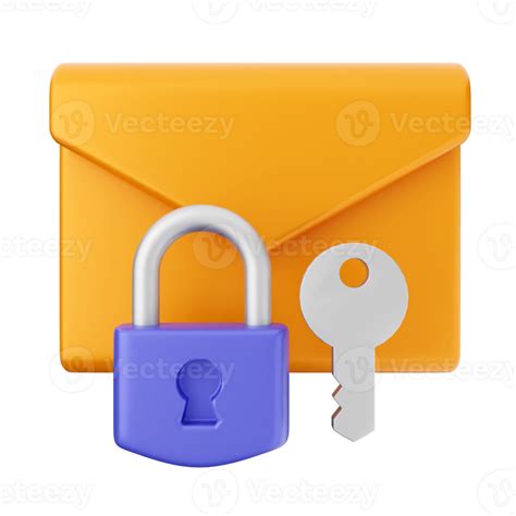 An Orange Envelope With A Key And A Lock 56255830 Png