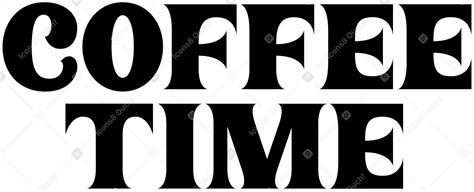 레터링 커피 타임 텍스트 Png Svg