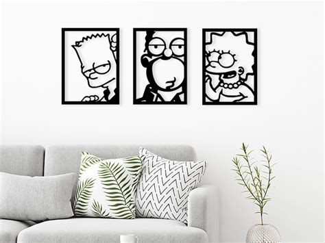 Simpsons Wall Art Laser Cut File Wall Decor Glowforge Files Digital