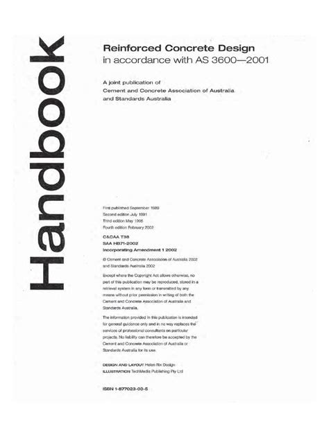Reinforced Concrete Design Handbook To As3600 Pdf