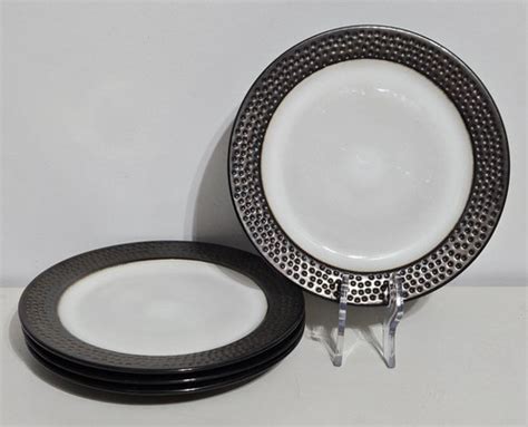 Set Of 4 Threshold Barnet Bronze Salad Plates