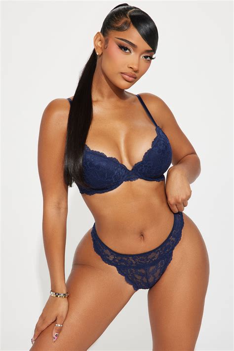 Nova Lace Push Up Bra Navy Fashion Nova Lingerie And Sleepwear