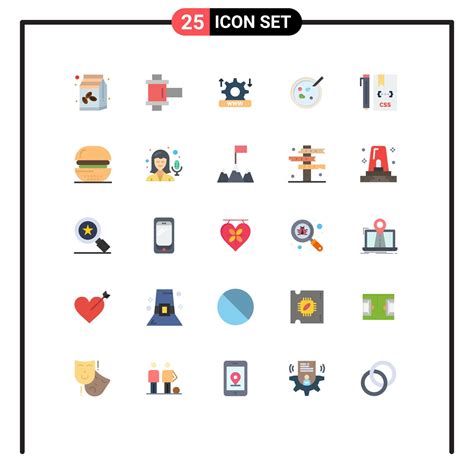 Stock Vector Icon Pack Of 25 Line Signs And Symbols For Css Code Security Medical Dish Editable